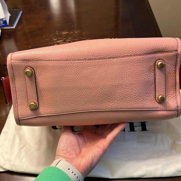 Coach | Bags | Coach Rogue With Snakeskin Tea Rose Rivets | Poshmark